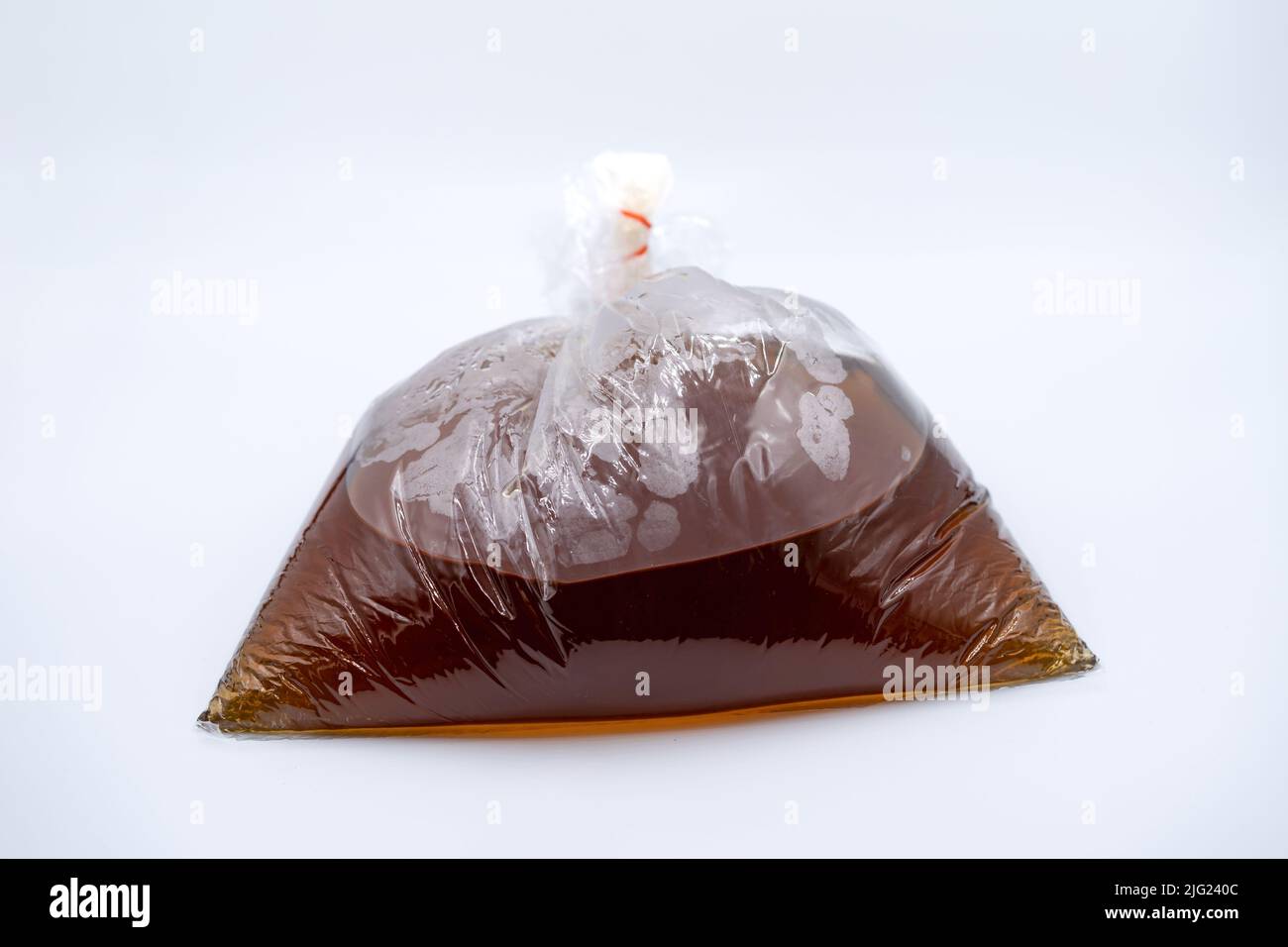 Black soy sauce broth or teriyaki sauce broth in a bag It can taste ...