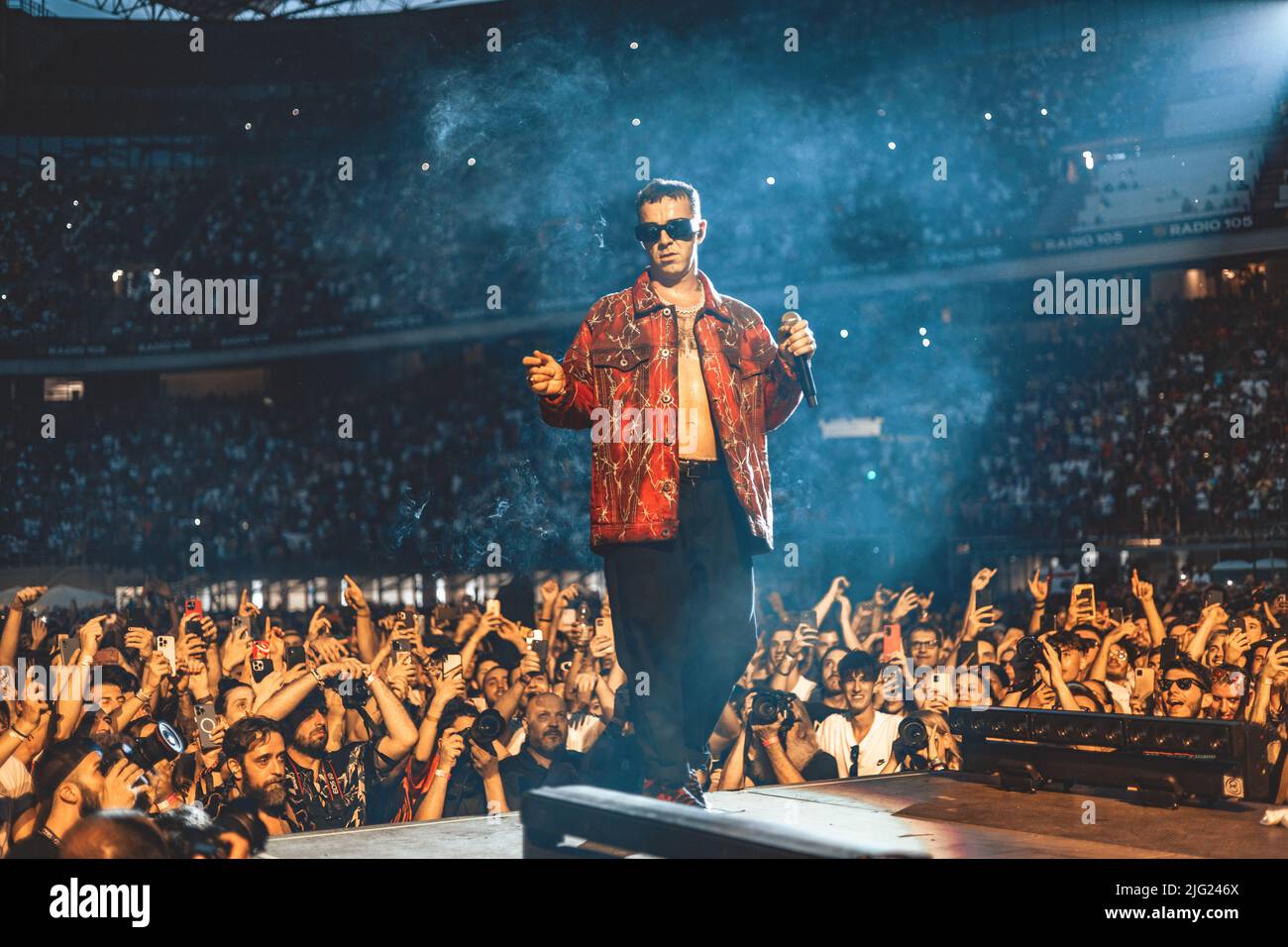 07/07/2022 - Italian rapper SALMO performing live at San Siro Stadium ...