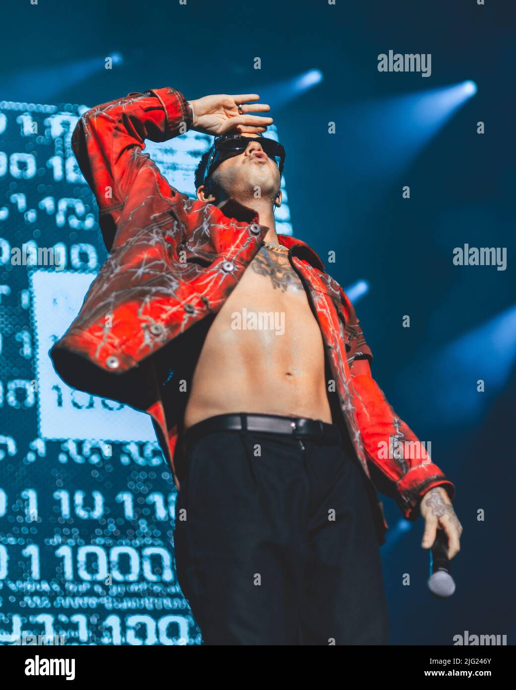 07/07/2022 - Italian rapper SALMO performing live at San Siro Stadium ...