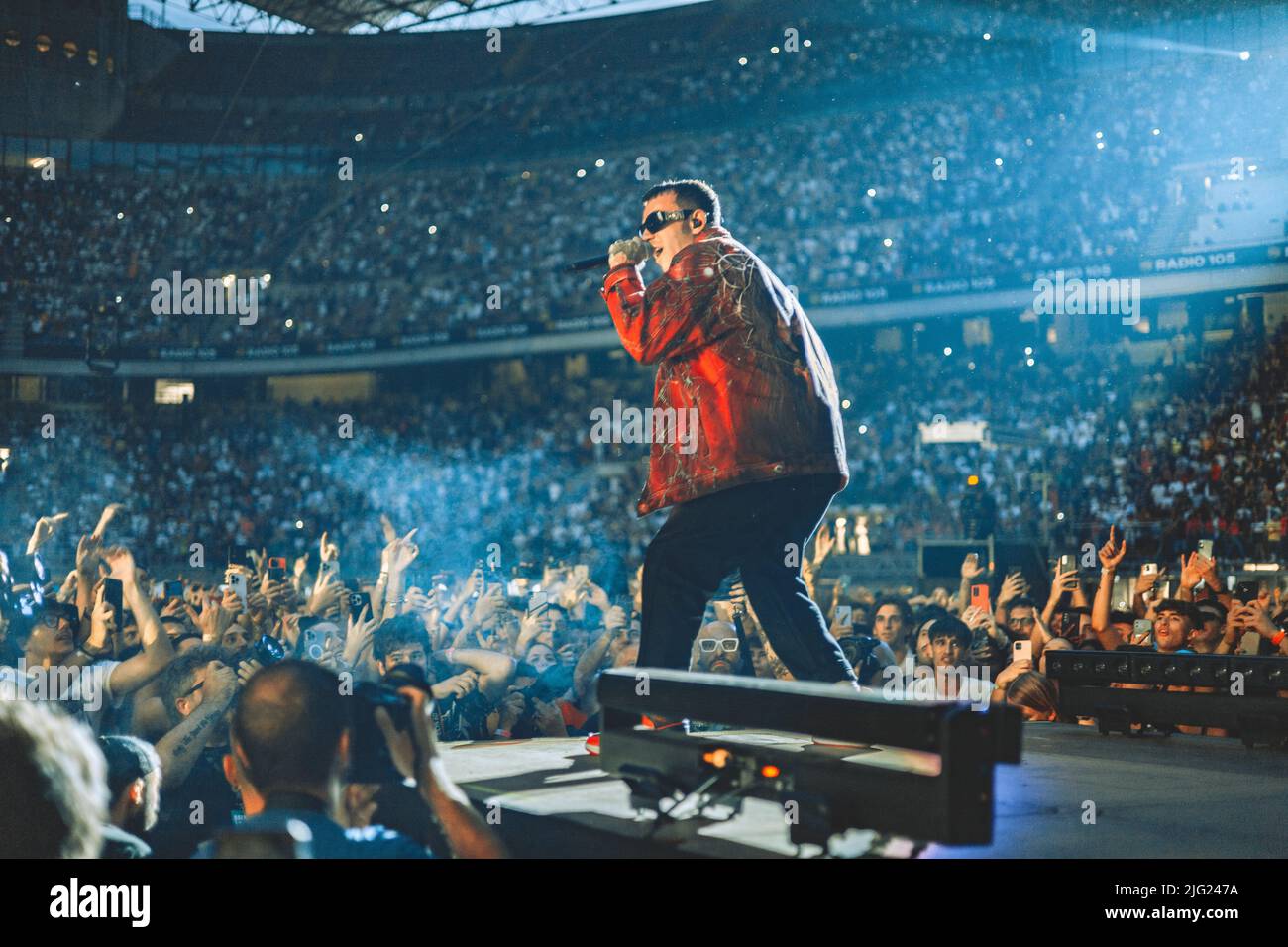 07/07/2022 - Italian rapper SALMO performing live at San Siro Stadium ...
