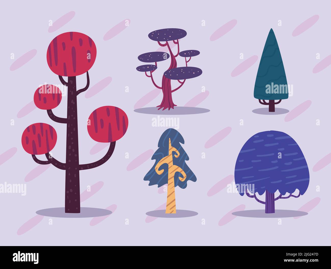 Five trees Stock Vector Images - Alamy