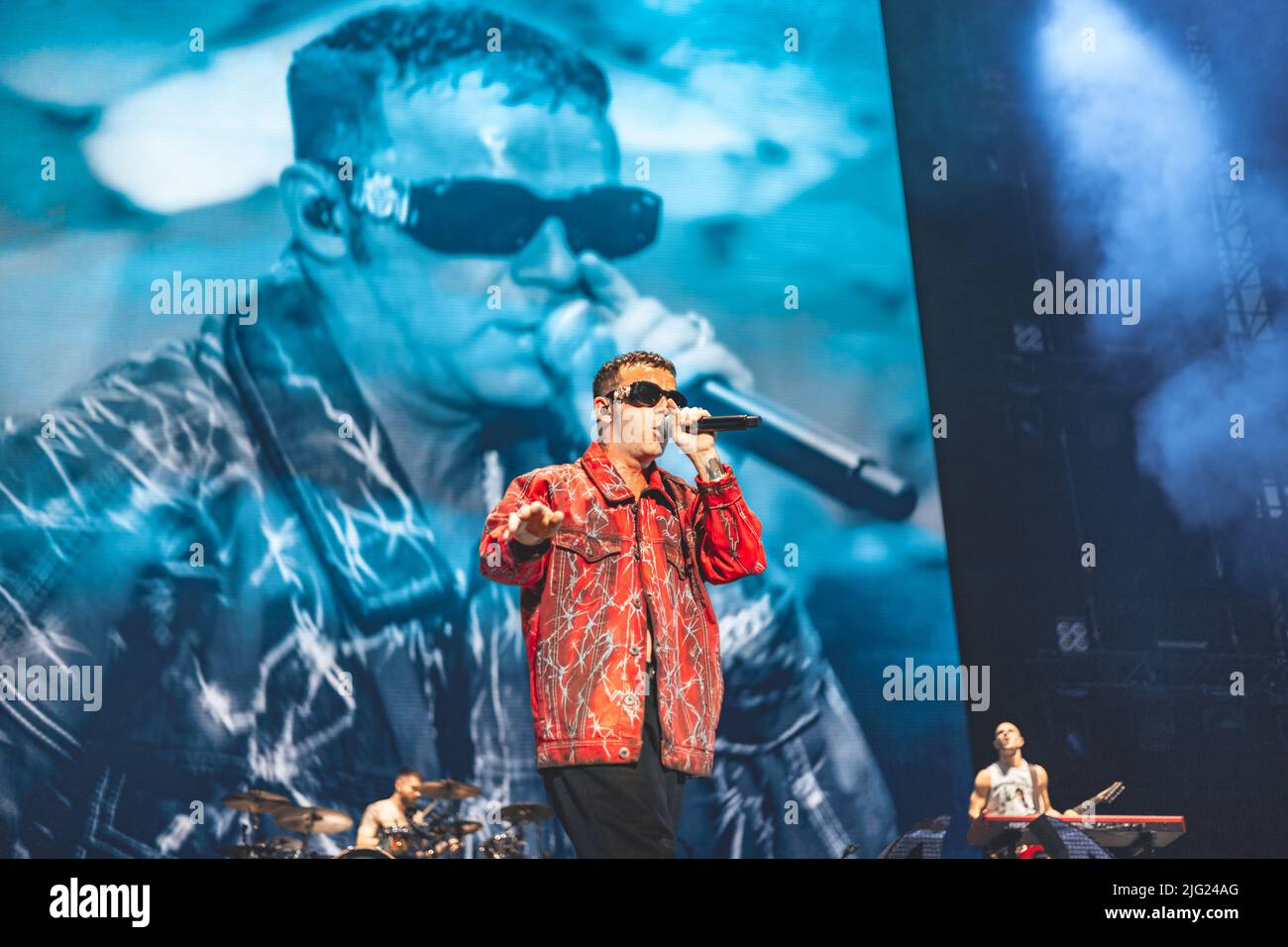 07/07/2022 - Italian rapper SALMO performing live at San Siro Stadium ...