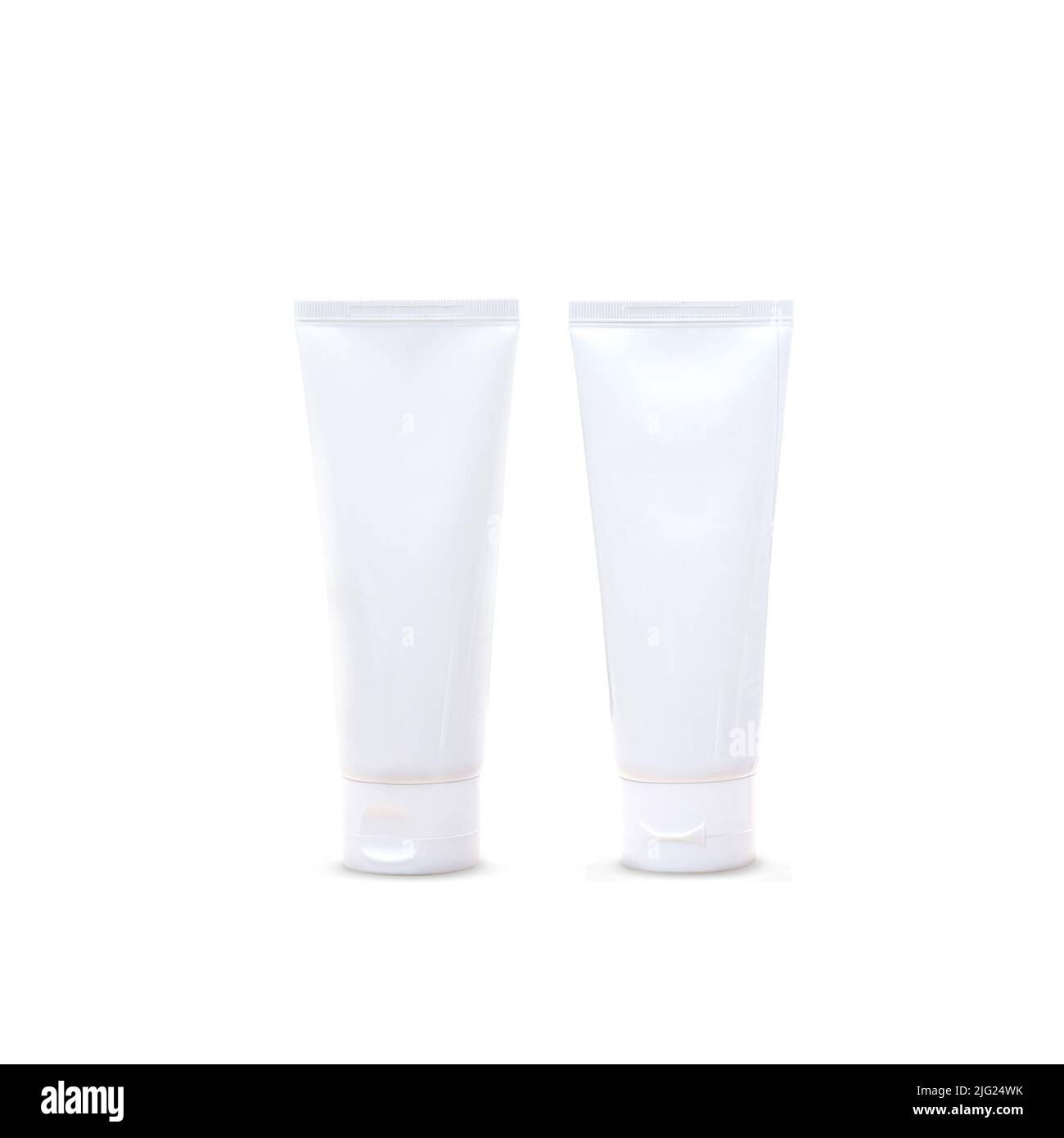 White long tubes have a front and back view surrounded by a white ...