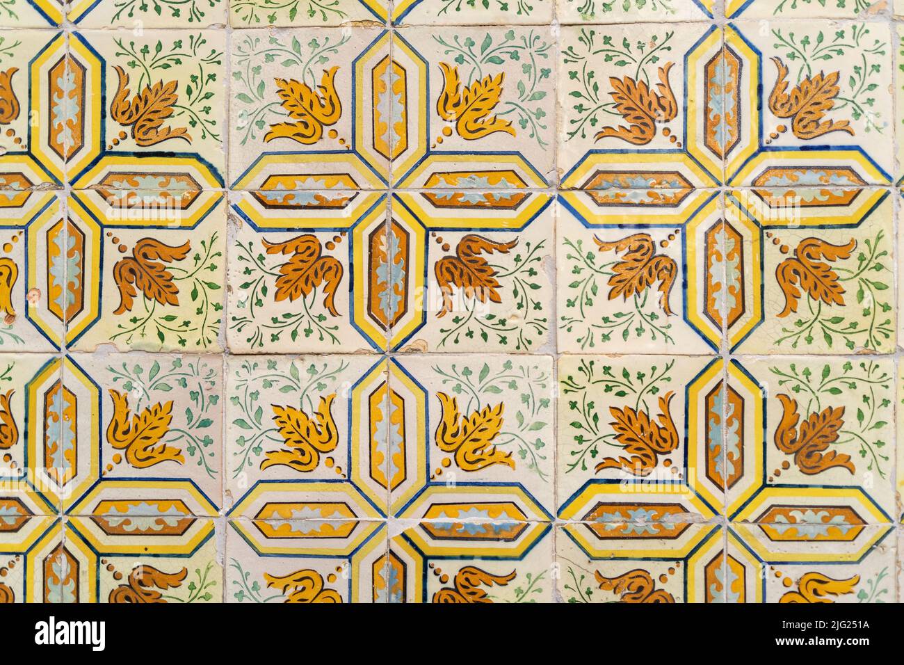 Patterns and textures on beautiful painted tiles in Portugal Stock ...