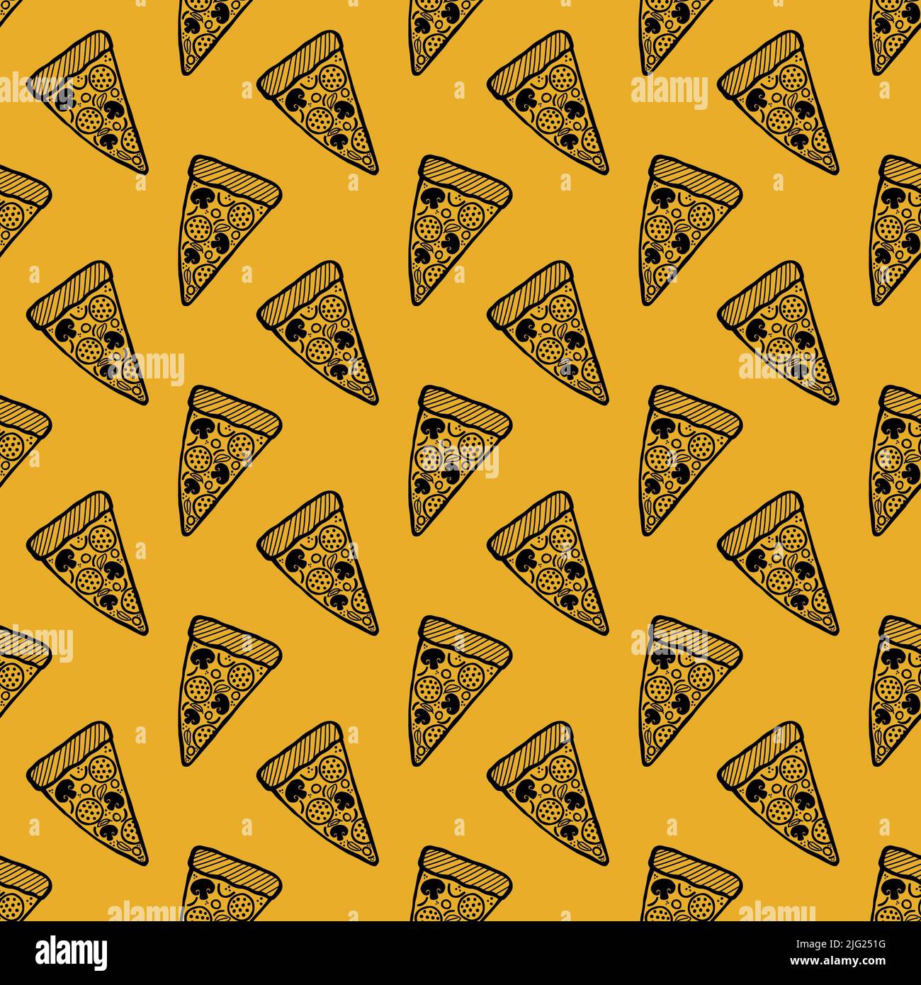 Cartoon pizza seamless food menu pattern for fabrics and wrapping paper ...