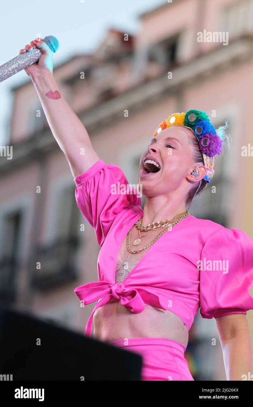 Madrid, Spain. 06th July, 2022. Singer Soraya Arnelas performs at the ...