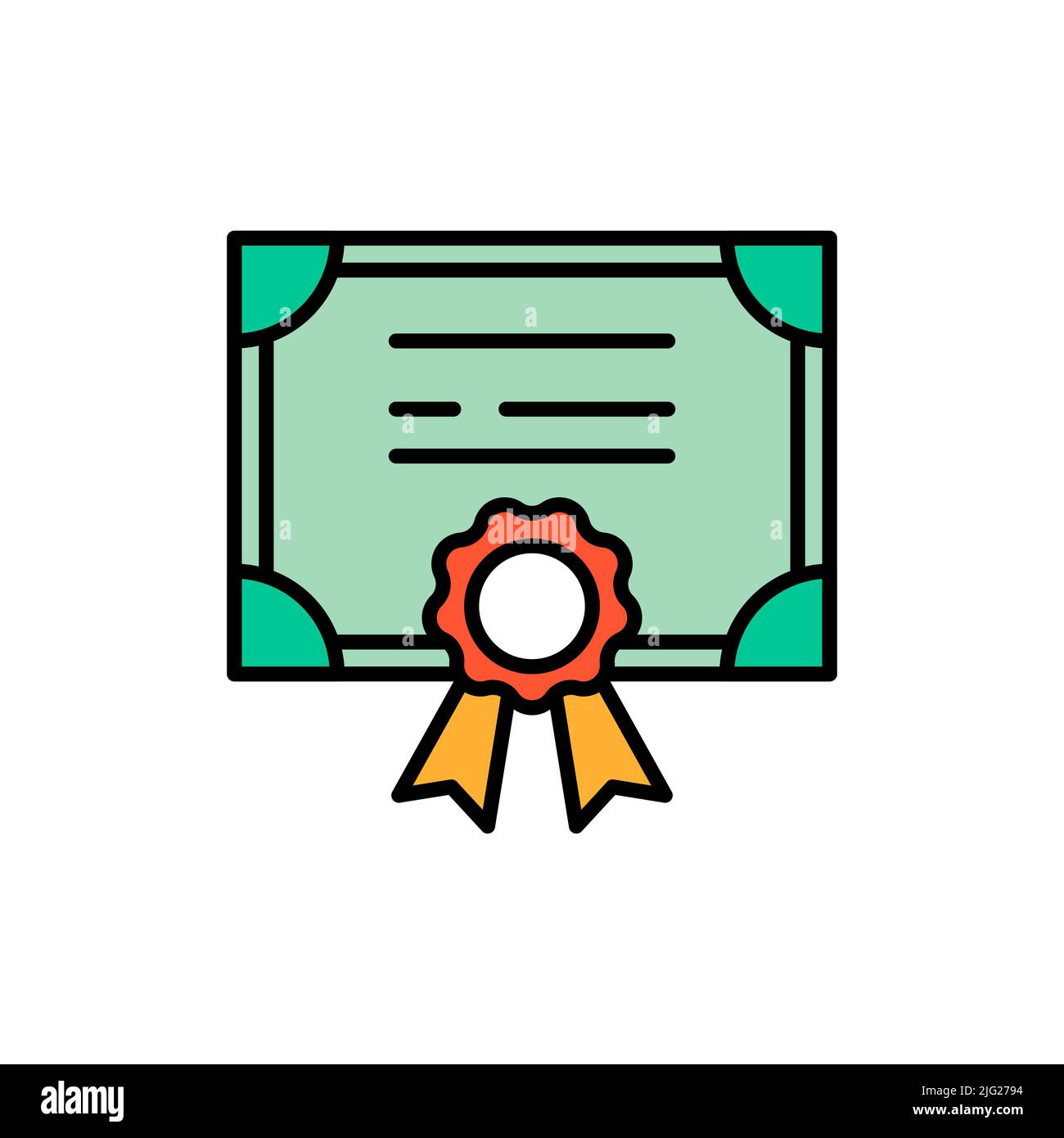 Stock share certificate line icon, filled outline vector sign, linear ...