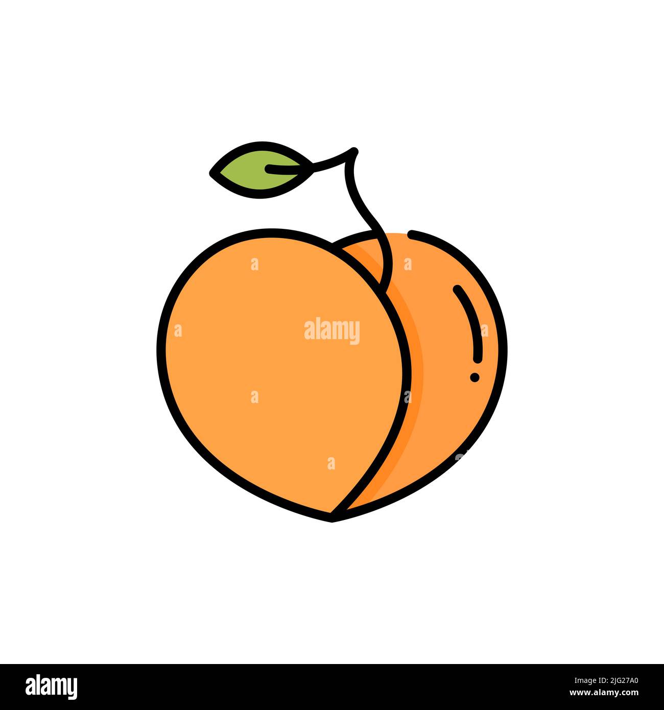 Peach icon vector, filled flat sign, solid colorful pictogram isolated ...