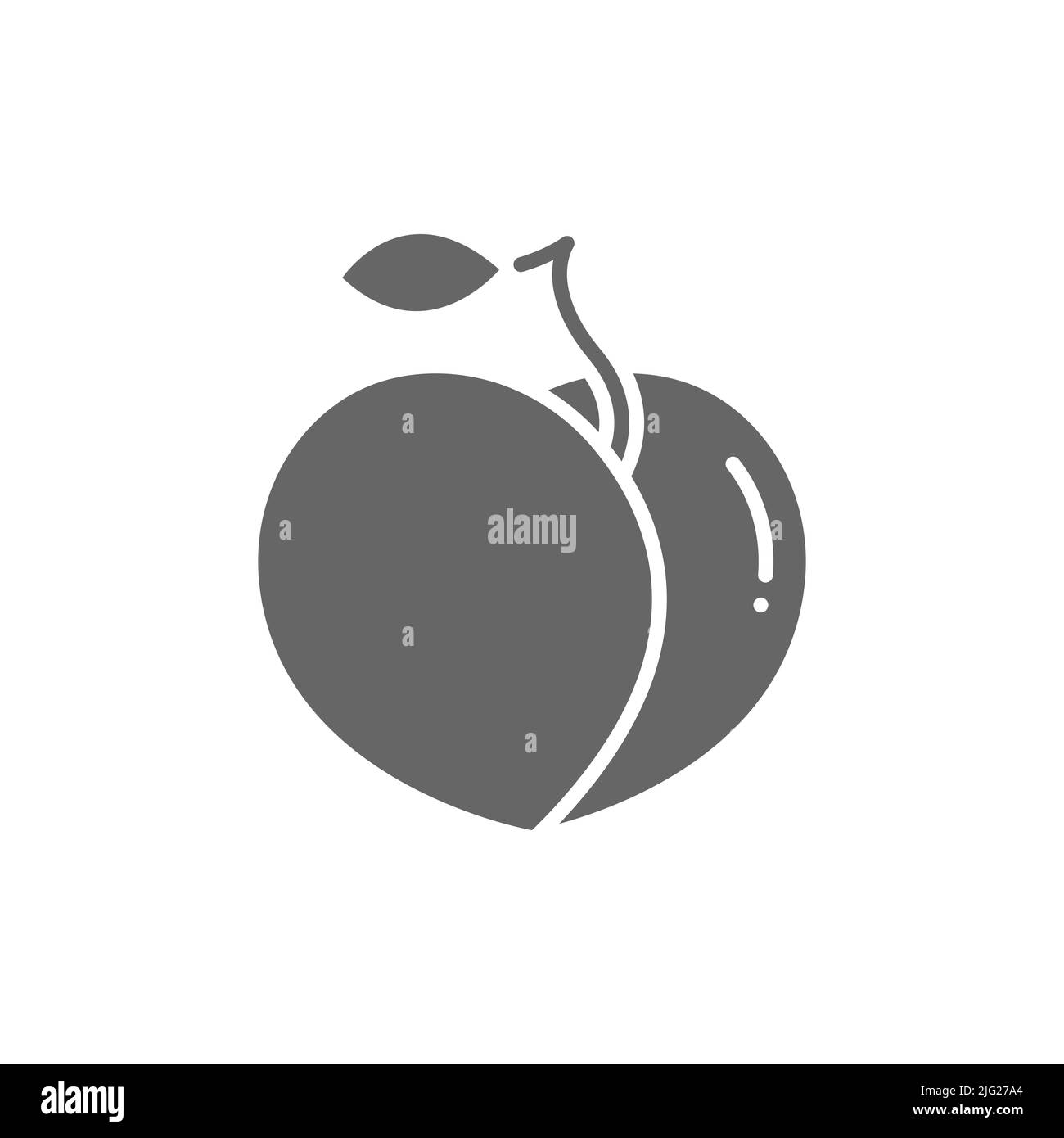 Peach icon vector, filled flat sign, solid pictogram isolated on white ...