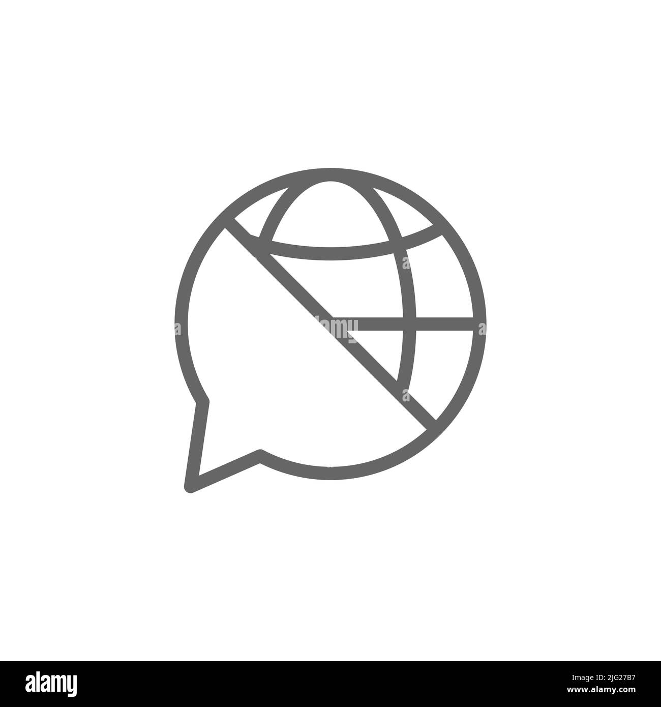 Translation globe line icon, outline vector sign, linear style ...
