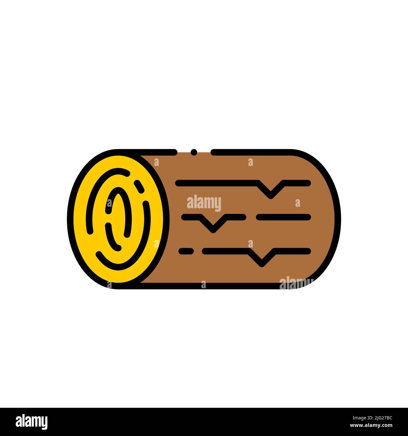 Wood log icon. Line, glyph and filled outline colorful version, Logs of ...