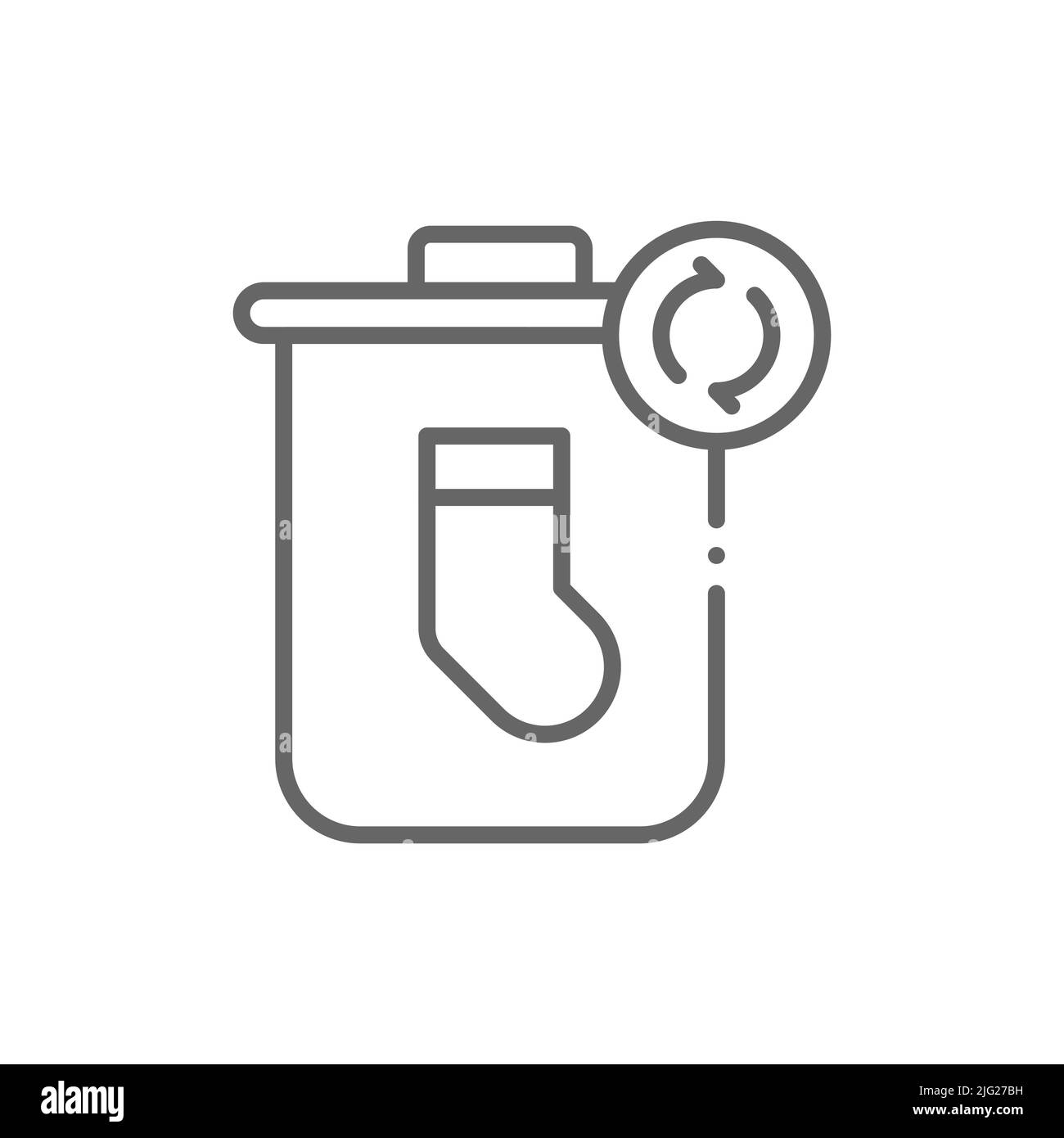 Textile recycling bin line icon. linear style sign for mobile concept ...