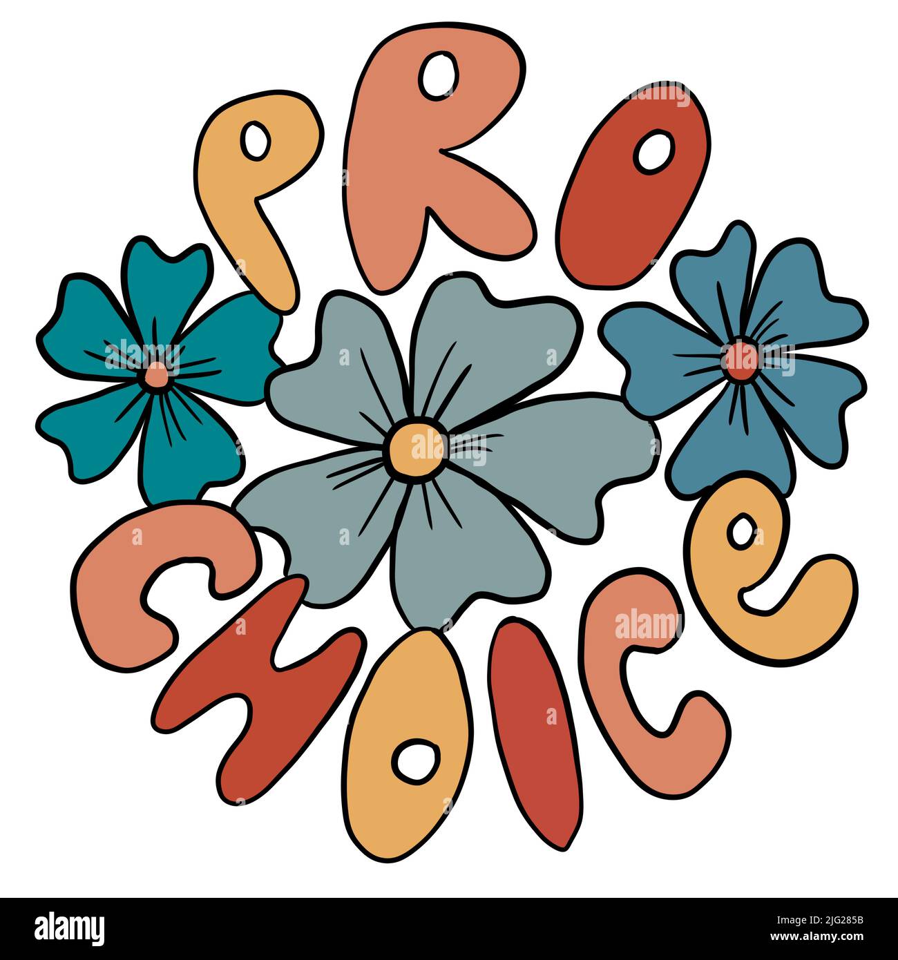 Pro choice feminist hand drawn illustration. Women's reproductive ...