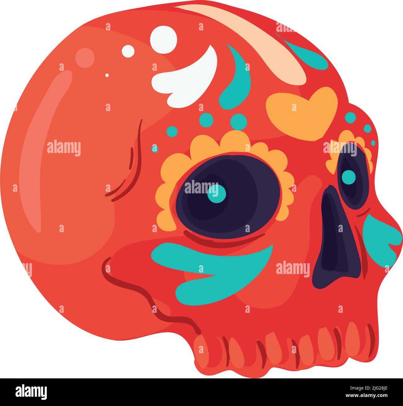 mexican colored skull Stock Vector Image & Art - Alamy