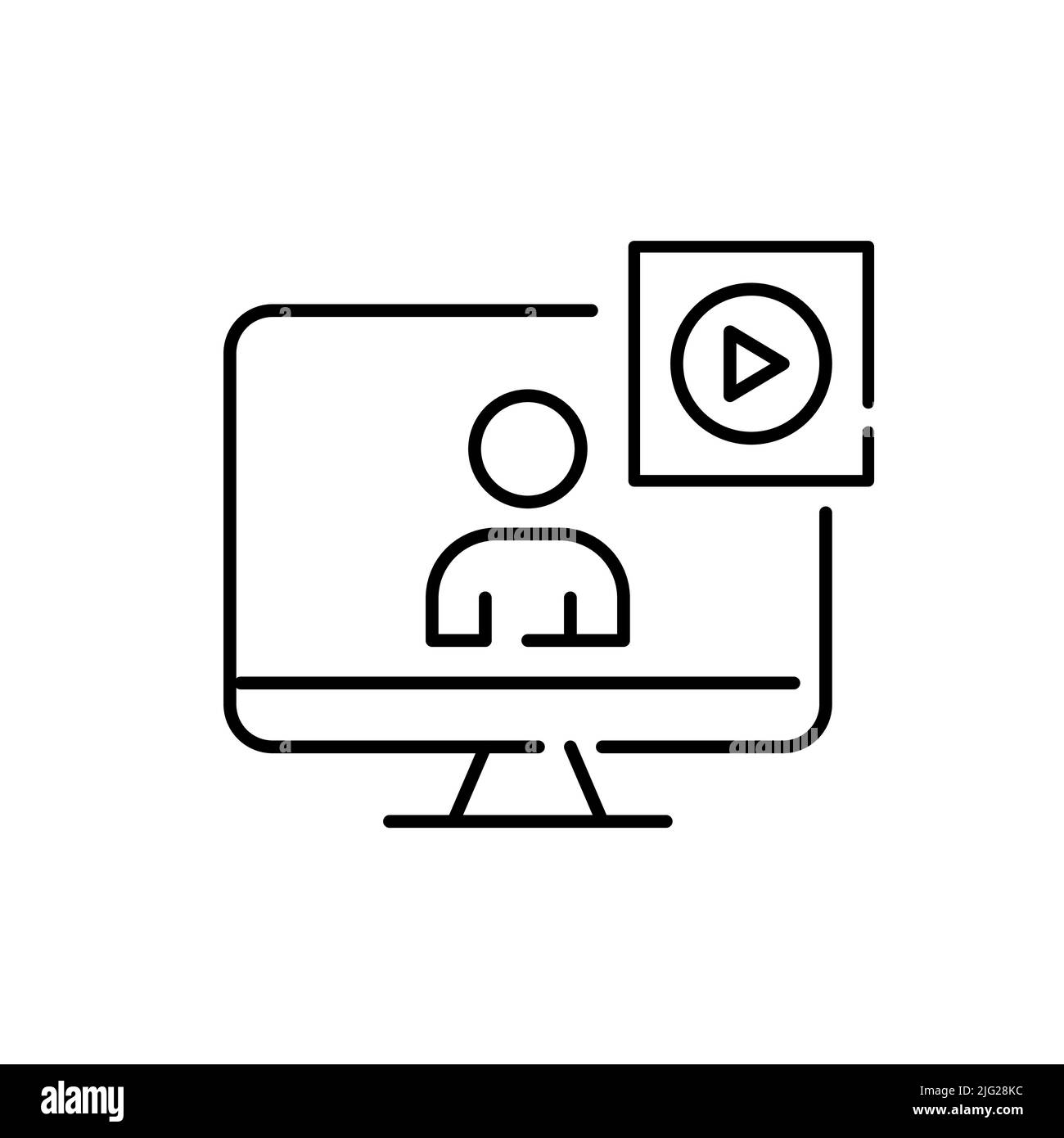 Webinar live streaming video conference icon. Pixel perfect, editable ...
