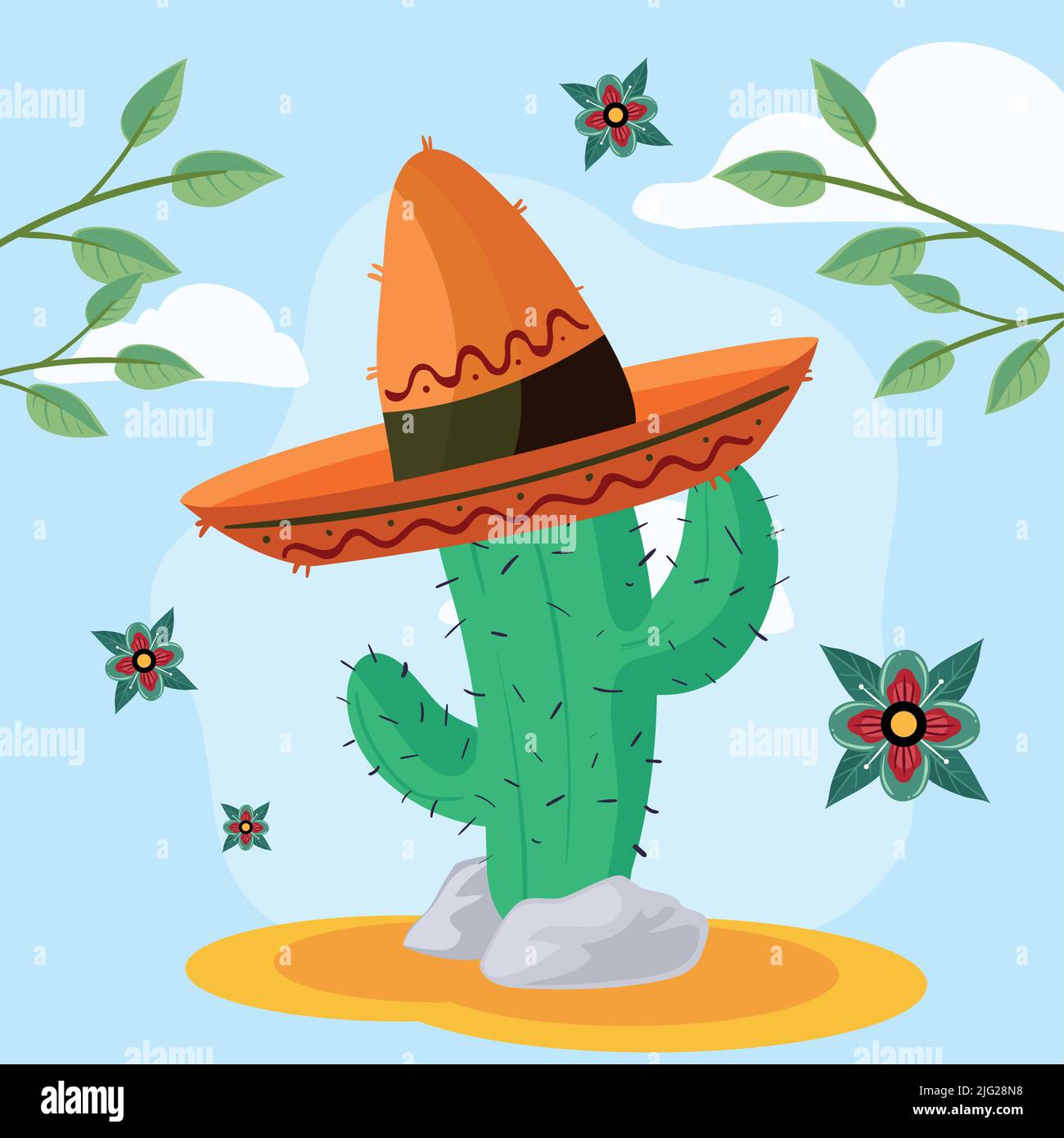 Mexican cactus aloe wild Stock Vector Images - Alamy