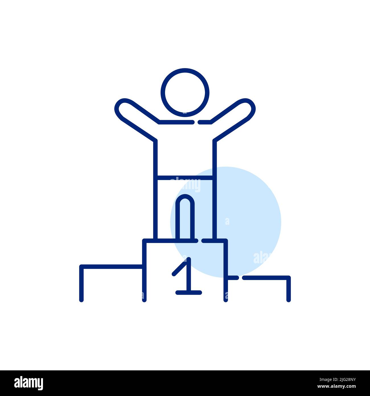 Champion on a podium. First place winner celebrating victory. Pixel ...