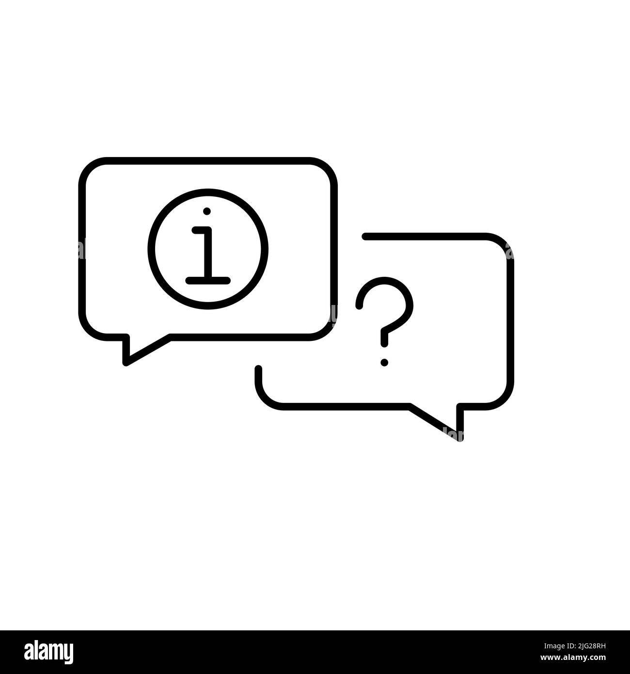 FAQ and support messaging icon. Pixel perfect, editable stroke line art ...