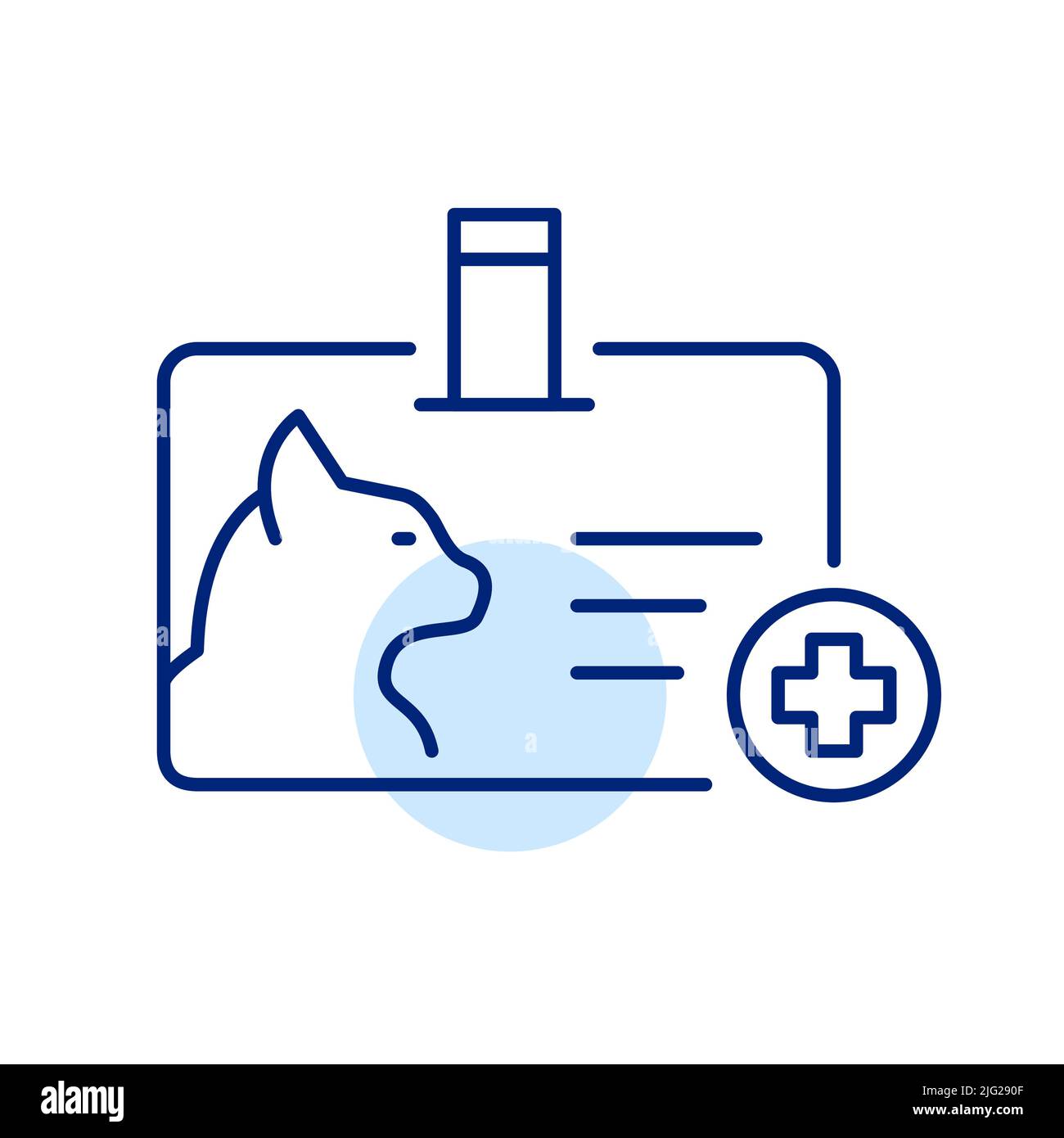 Cat medical id card. Pet insurance plan. Pixel perfect, editable stroke ...