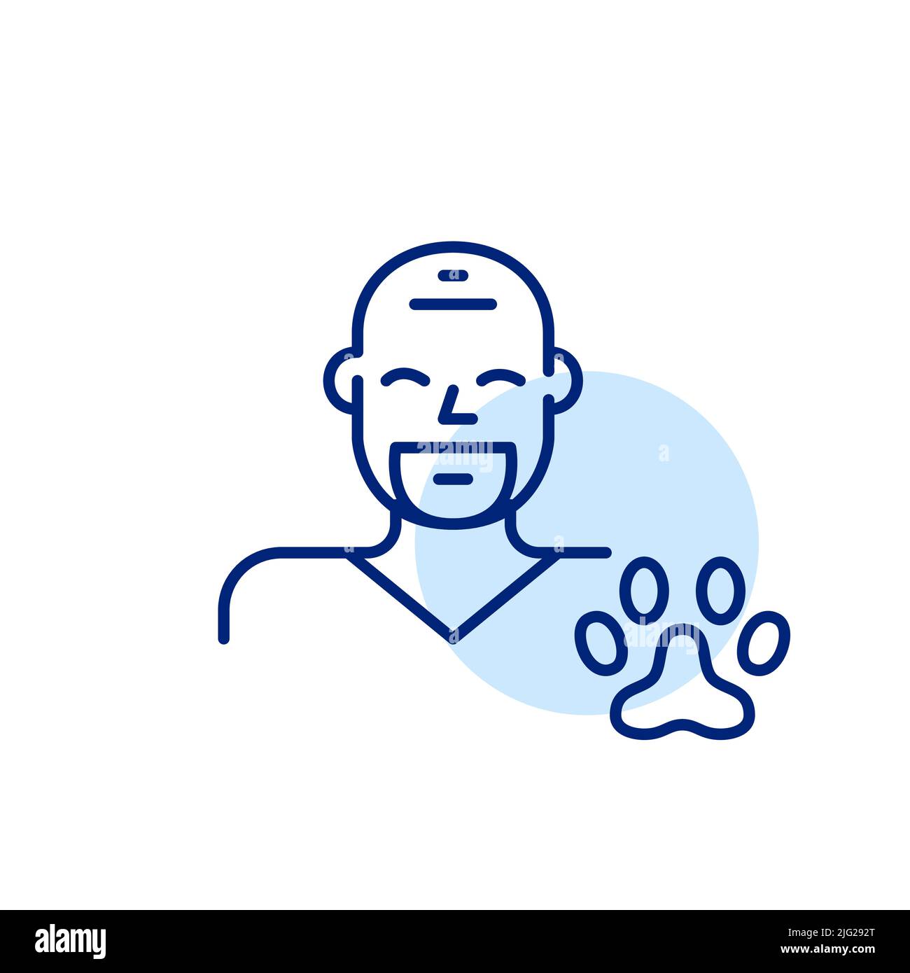 Animal doctor. Male veterinarian. Pixel perfect, editable stroke line ...