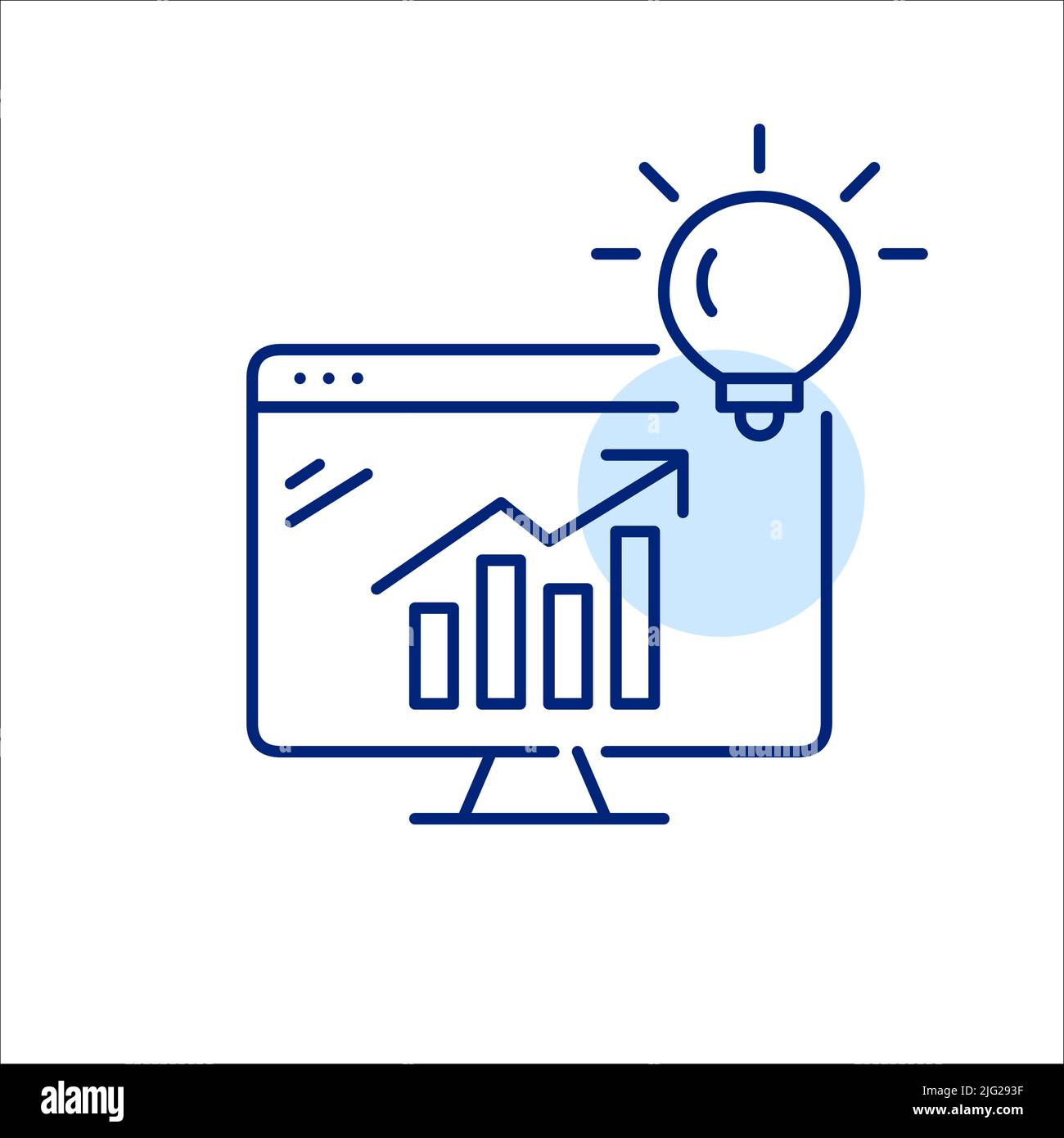 Having an idea to achieve success. Growth strategy plan. Pixel perfect, editable stroke line art ...