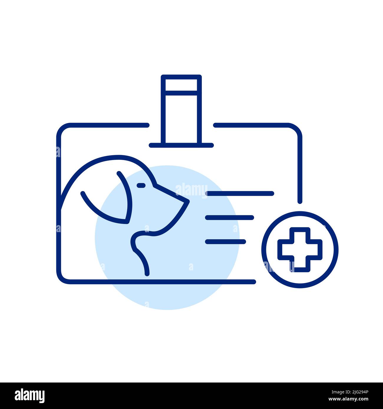 Dog medical id card. Pet insurance plan. Pixel perfect, editable stroke ...