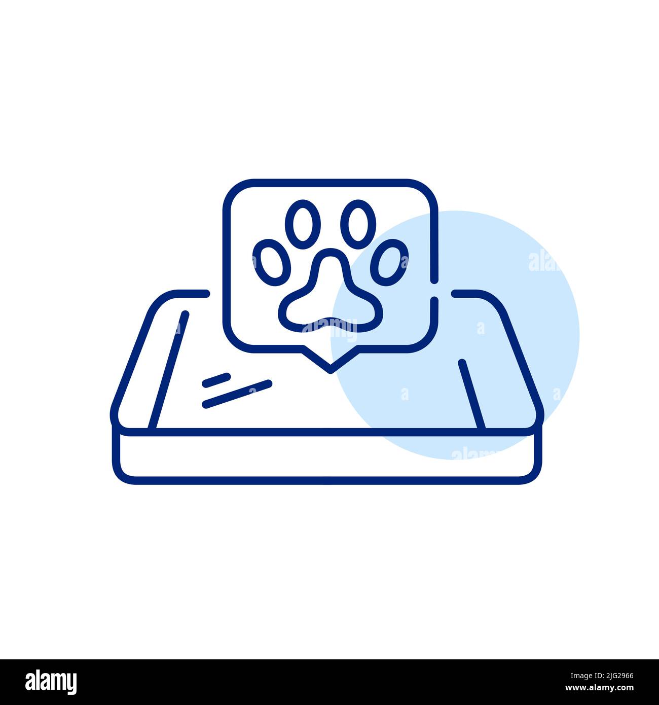 Animal care message on a smartphone. Pixel perfect, editable stroke ...