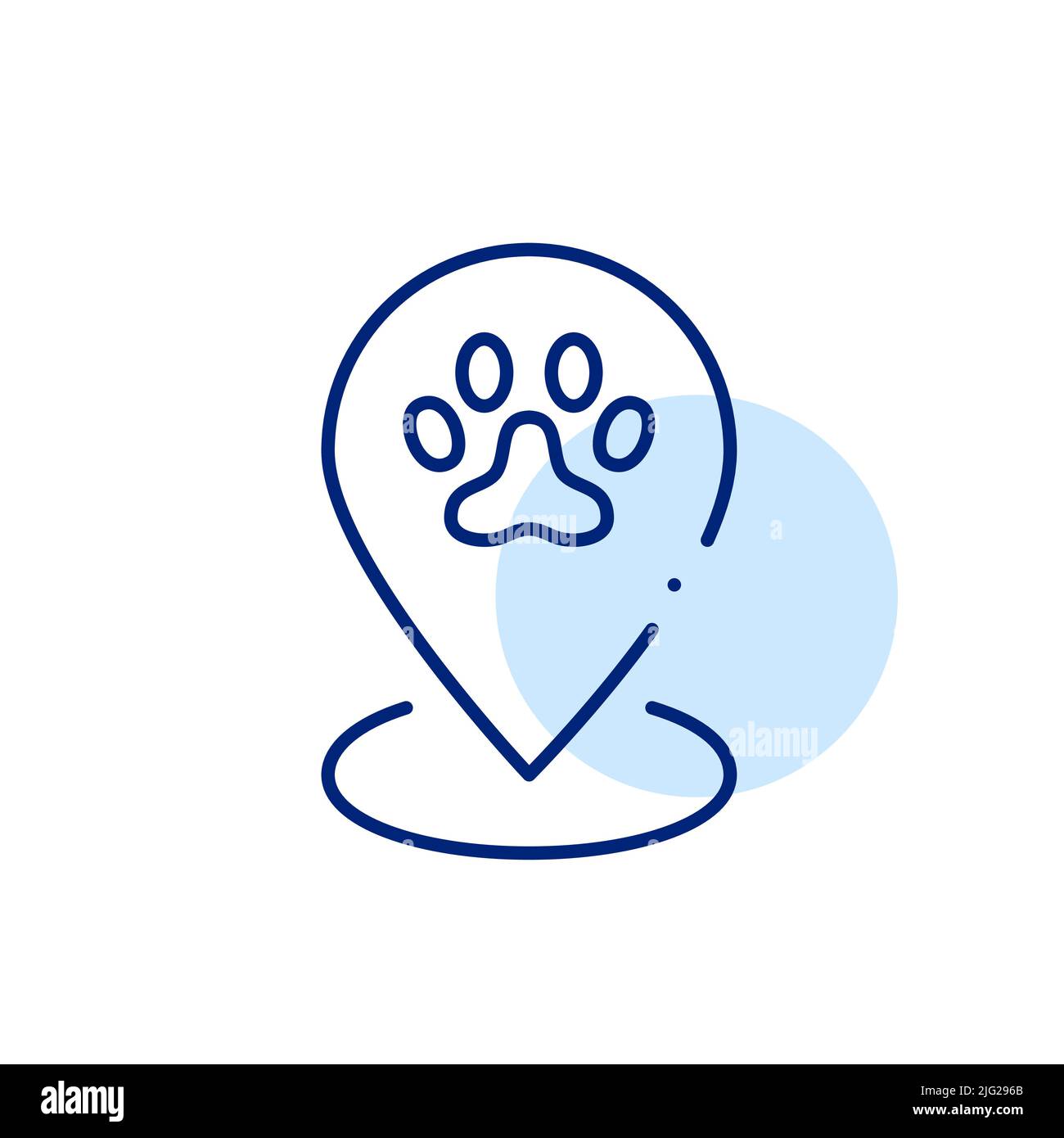 Pet shop location on the map. Pixel perfect, editable stroke line art icon Stock Vector Image ...