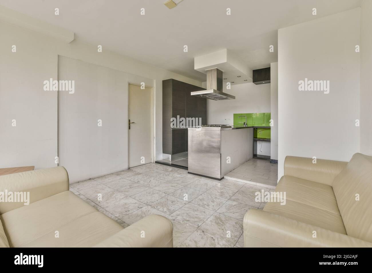 Spacious bright kitchen with dining area, modern design and panoramic ...