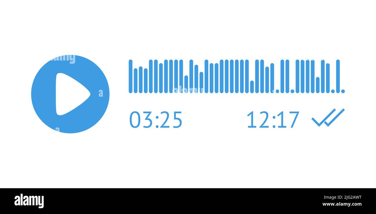Recording of audio message template. UI element of audio record for ...