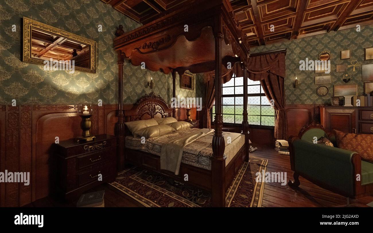 Dark Victorian Master Bedroom