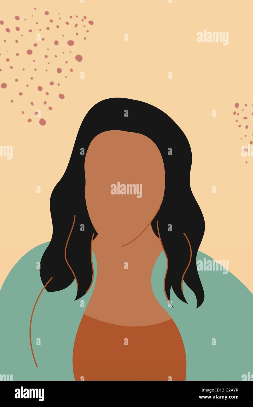 Aesthetic Abstract Bohemian Woman Art for Print and Digital Purposes ...