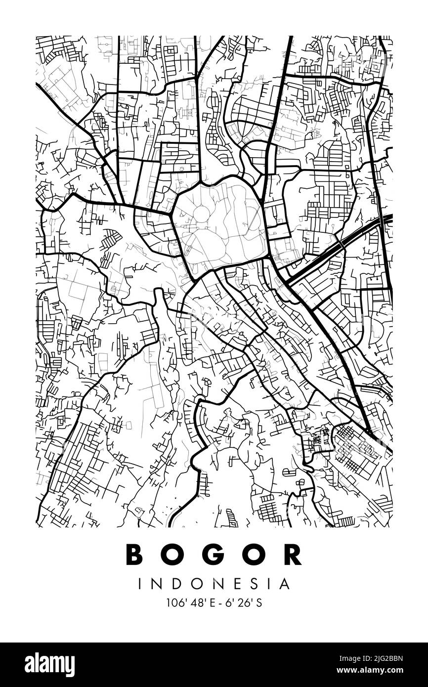 Bogor City Map Poster Design Vector. City Map Poster Vector Stock Photo ...