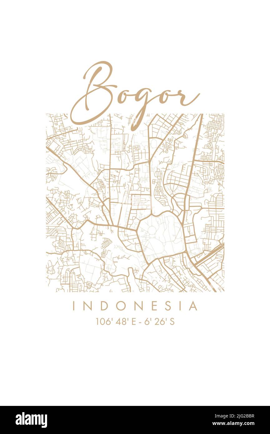 Bogor City Map Poster Design Vector. City Map Poster Vector Stock Photo ...