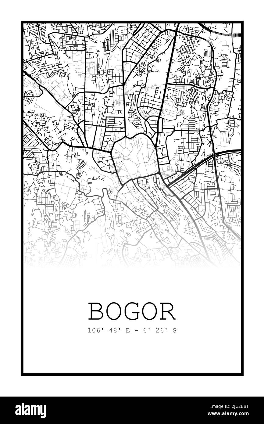 Bogor City Map Poster Design Vector. City Map Poster Vector Stock Photo ...