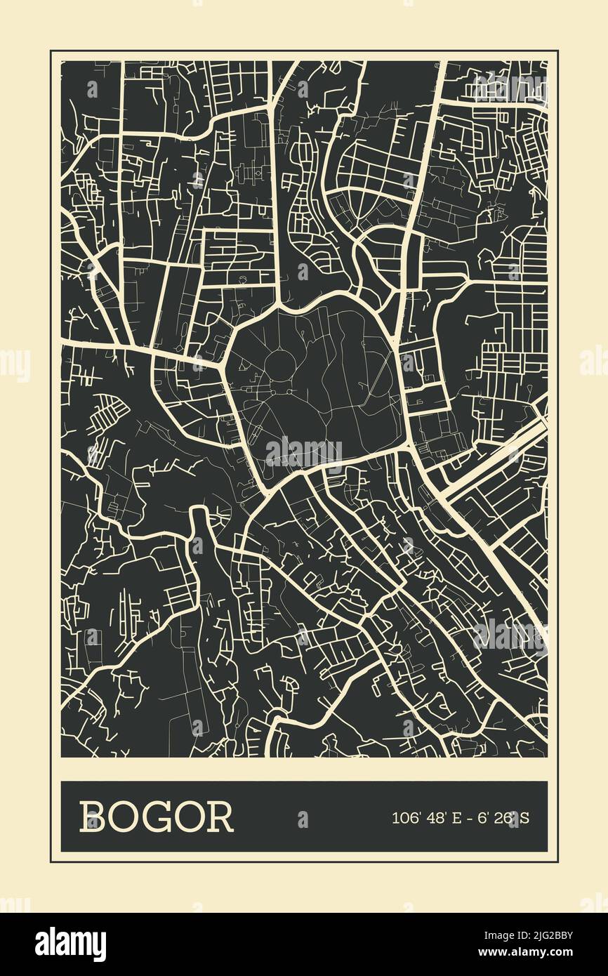 Bogor City Map Poster Design Vector. City Map Poster Vector Stock Photo ...