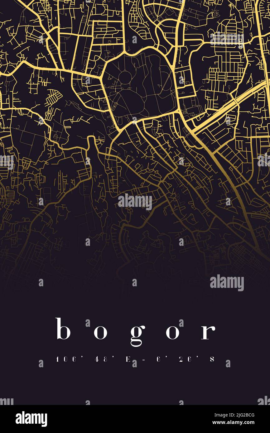 Bogor City Map Poster Design Vector. City Map Poster Vector Stock Photo ...