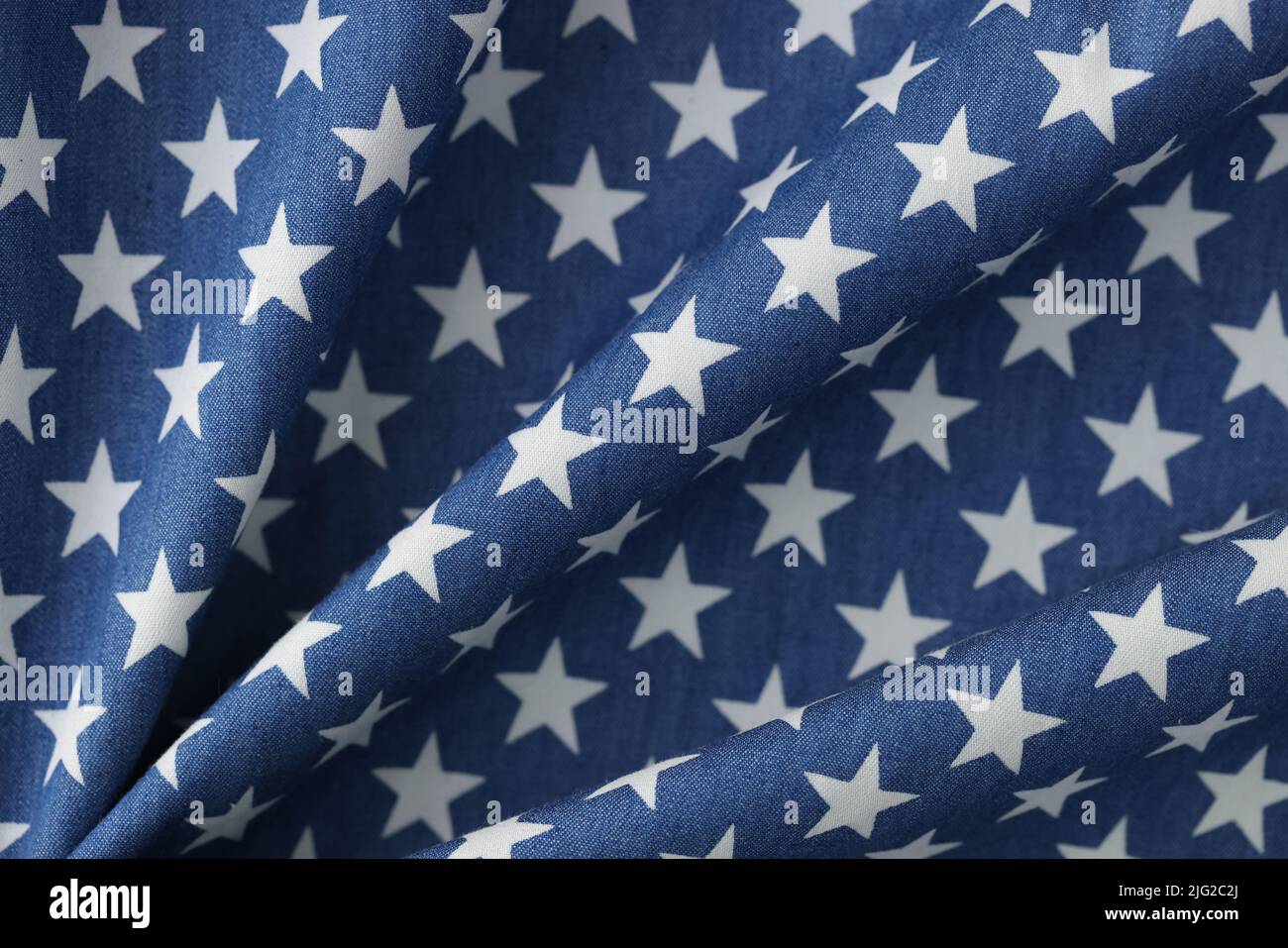 Navy blue wavy fabric with white stars texture background Stock Photo ...