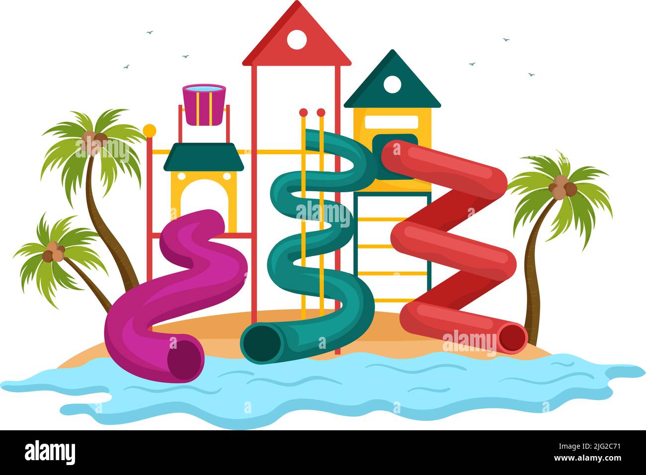 Water park splash park Stock Vector Images - Alamy