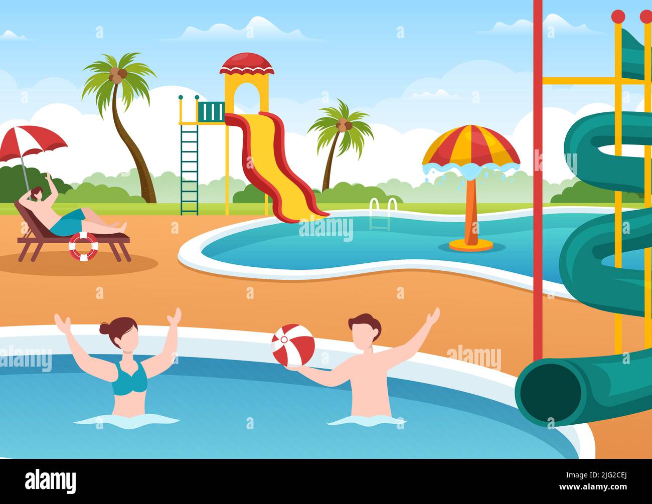 Plastic people in pool Stock Vector Images - Alamy