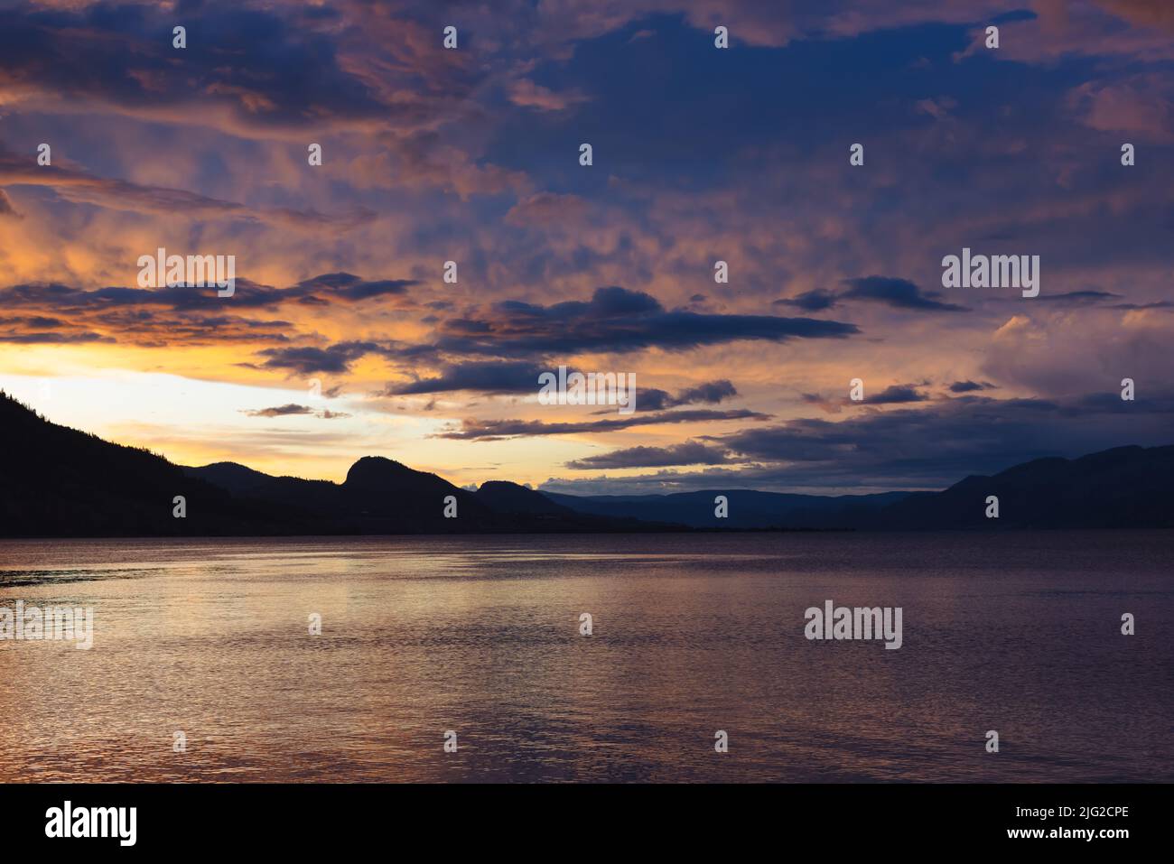 Colorful sunset over lake hi-res stock photography and images - Alamy