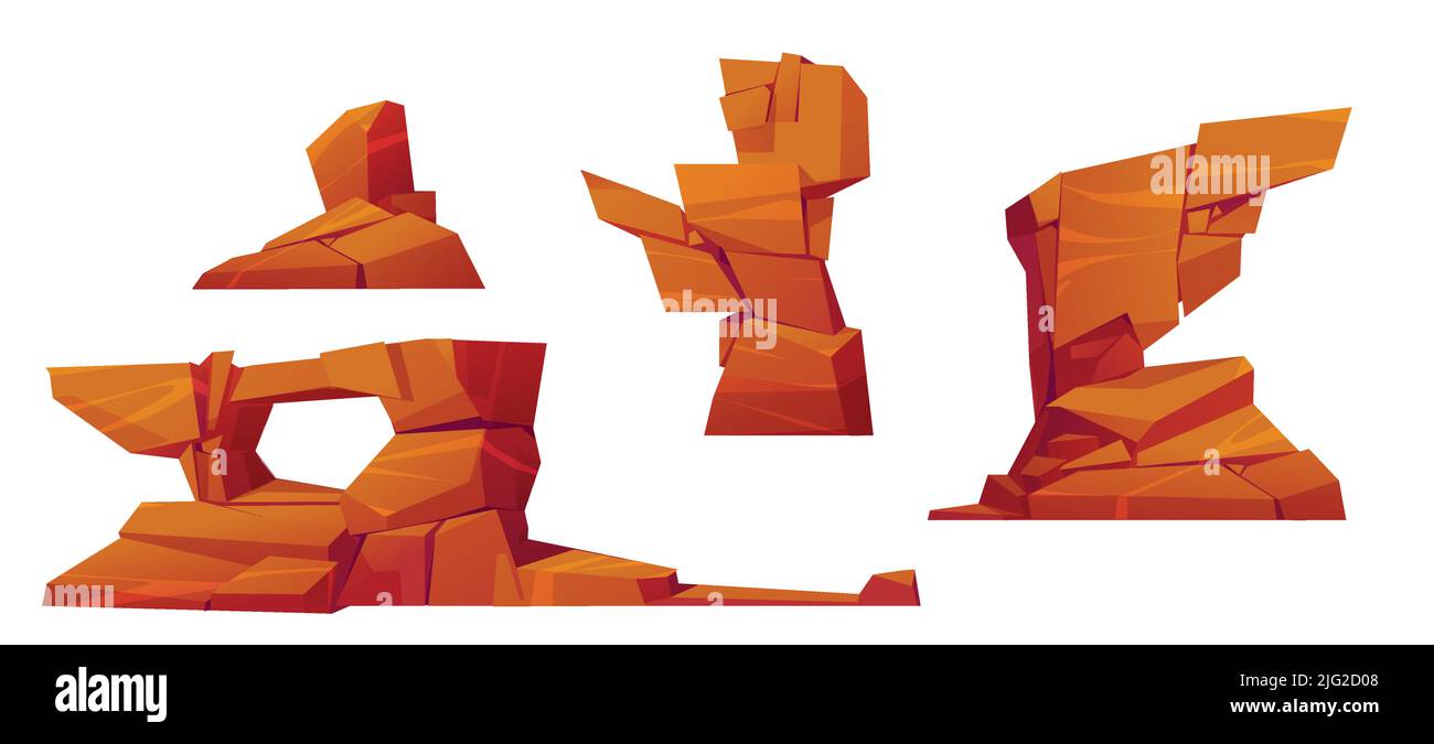 Desert stones, rock elements of mountains, cliff or canyon in Africa ...