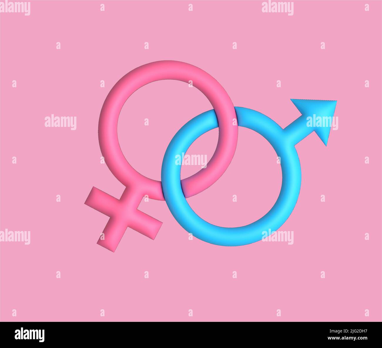 Pink And Blue 3d Venus and Mars Gender Symbols Stock Vector Image & Art ...