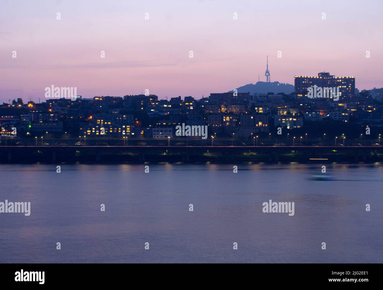 The night view of Namsan Tower is dazzling Stock Photo - Alamy