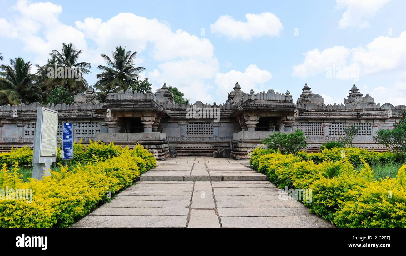Rear View of Panchalingeshwara Temple showing the long corridor ...