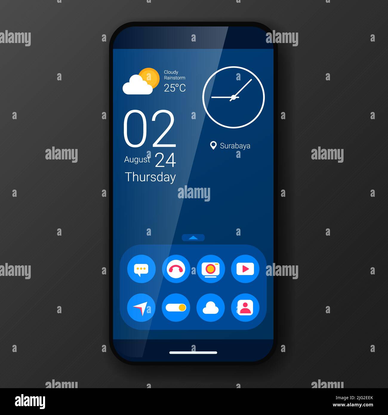 blue user interface home screen realistic Stock Vector Image & Art - Alamy