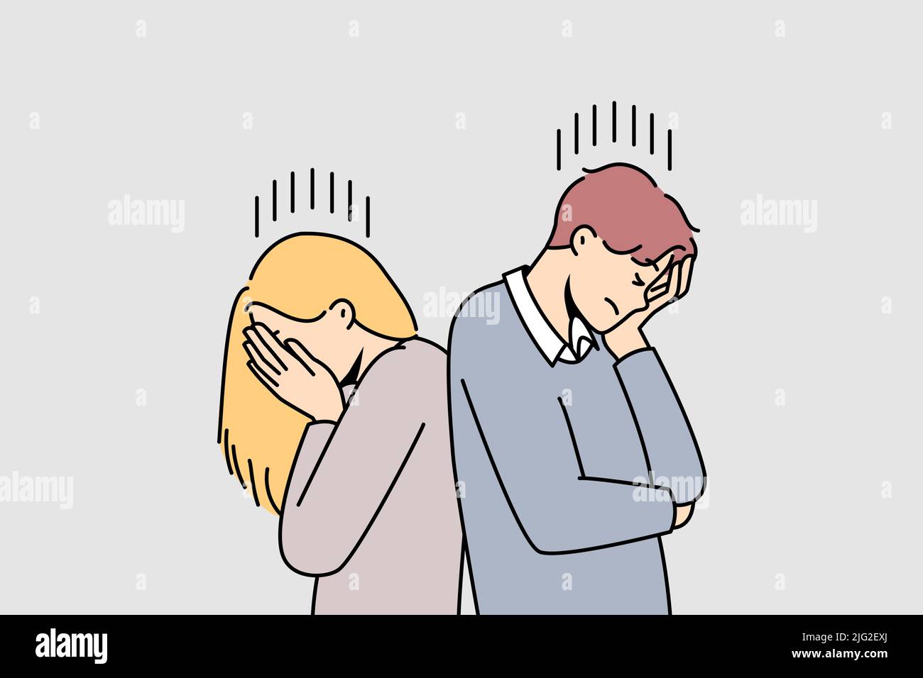 Couple feeling distant Stock Vector Images - Alamy