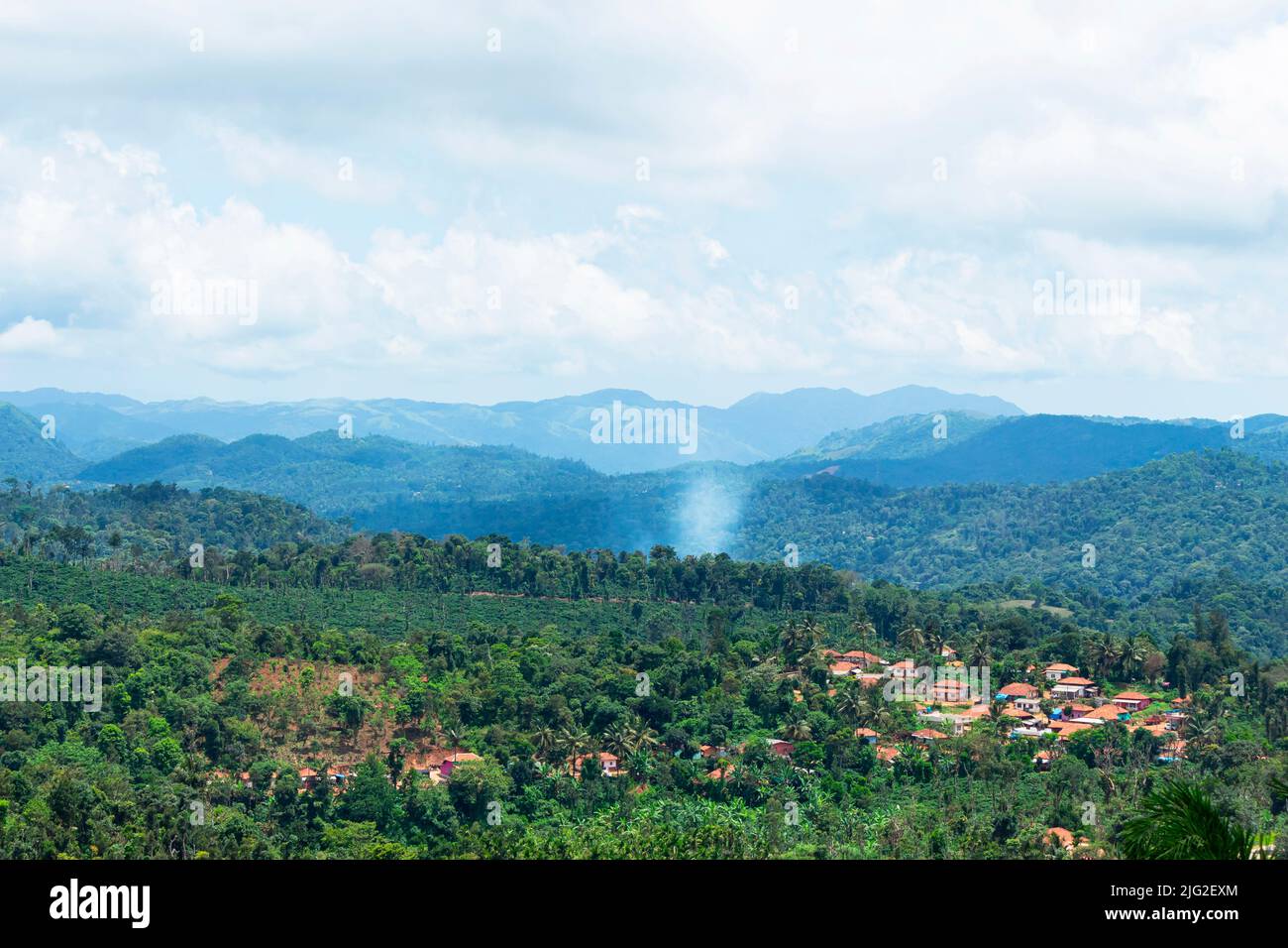 Village View from Manjarabad fort a star shaped fort built in 1792 by ...
