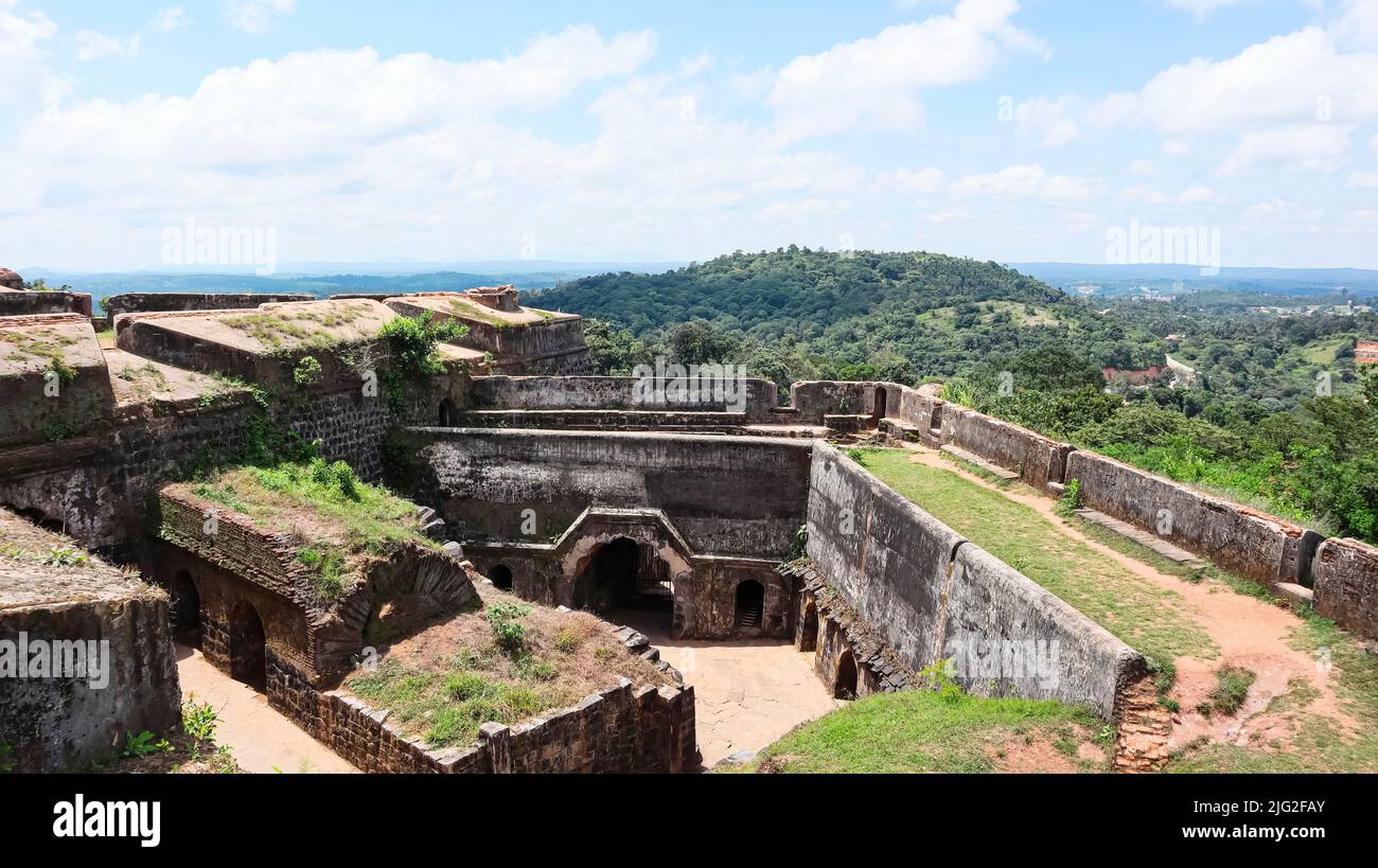 Top view of wall of Manjarabad Fort, Hassan, Karnataka, India Stock ...