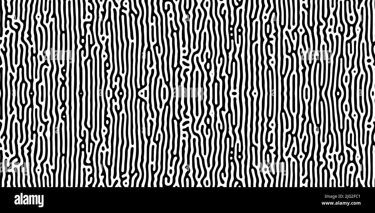 Turing reaction diffusion monochrome seamless pattern with vertical motion. Natural background ...